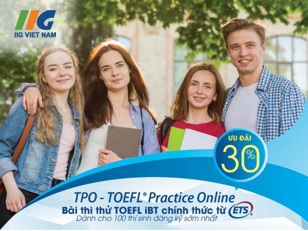 Ưu đãi đặc biệt 30% tài khoản TPO (TOEFL Practice Online) – Bài thi thử ...