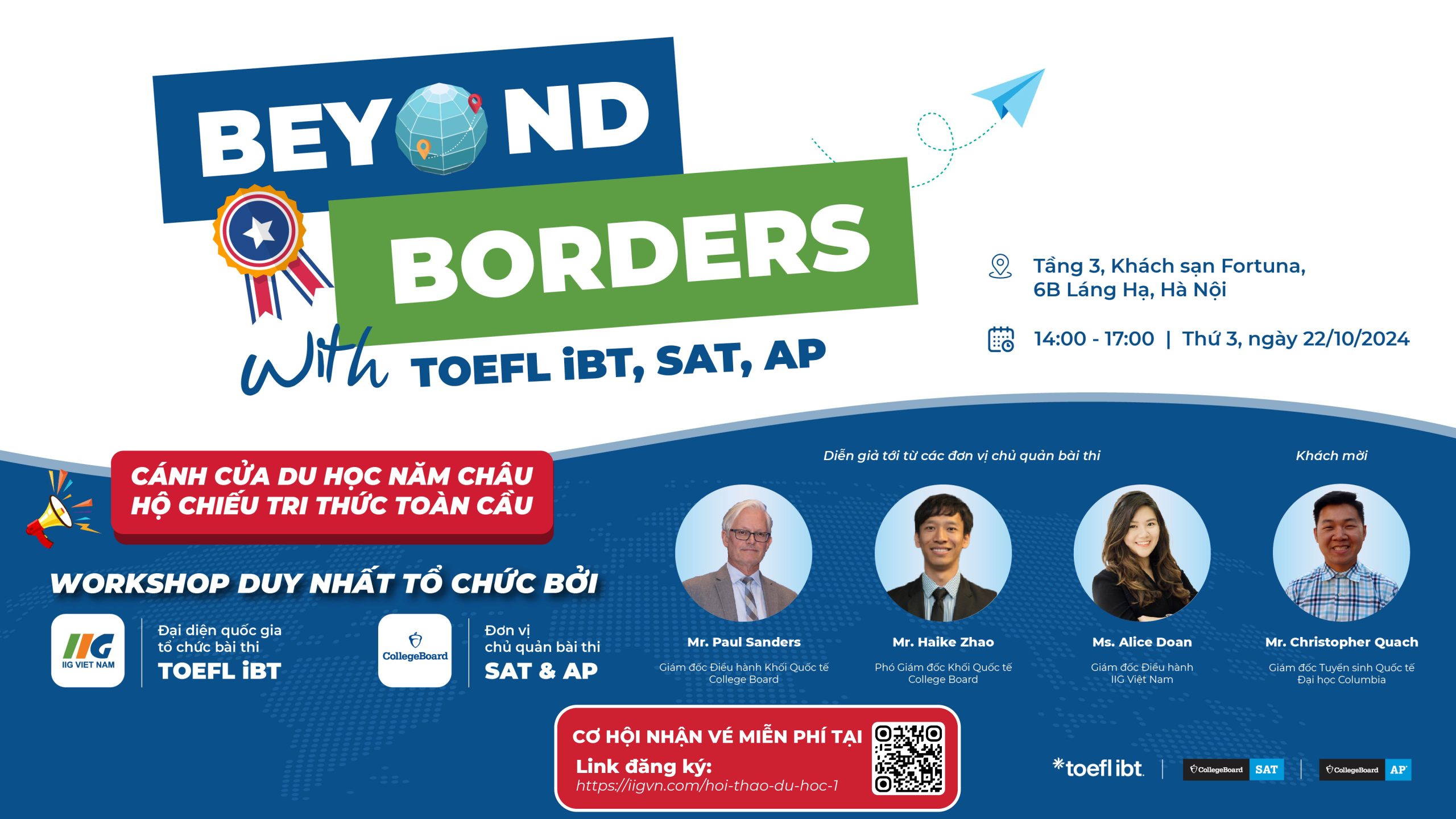 Hội thảo Du học Beyond Borders with TOEFL iBT, SAT, AP