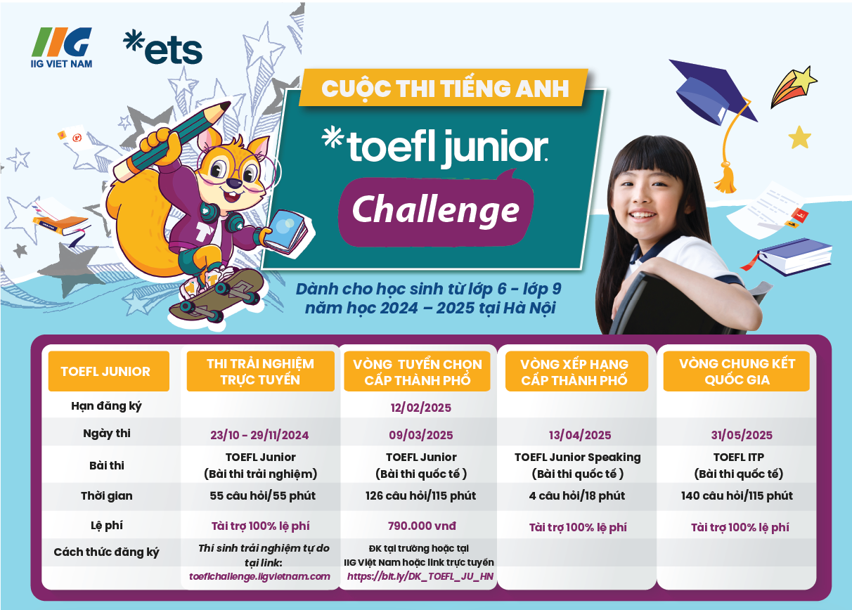 [Hà Nội] Phát động cuộc thi tiếng Anh TOEFL Challenge năm học 2024-2025